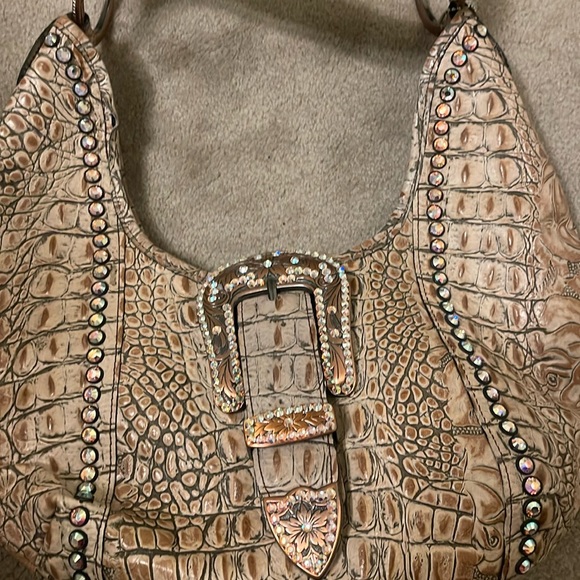 Raviani | Bags | Two Tone Crocodilealligator Purse With Rhinestones ...